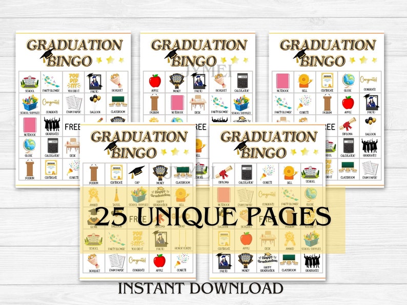 Graduation Bingo Game, Graduation Activity for Kids, Printable Bingo ...