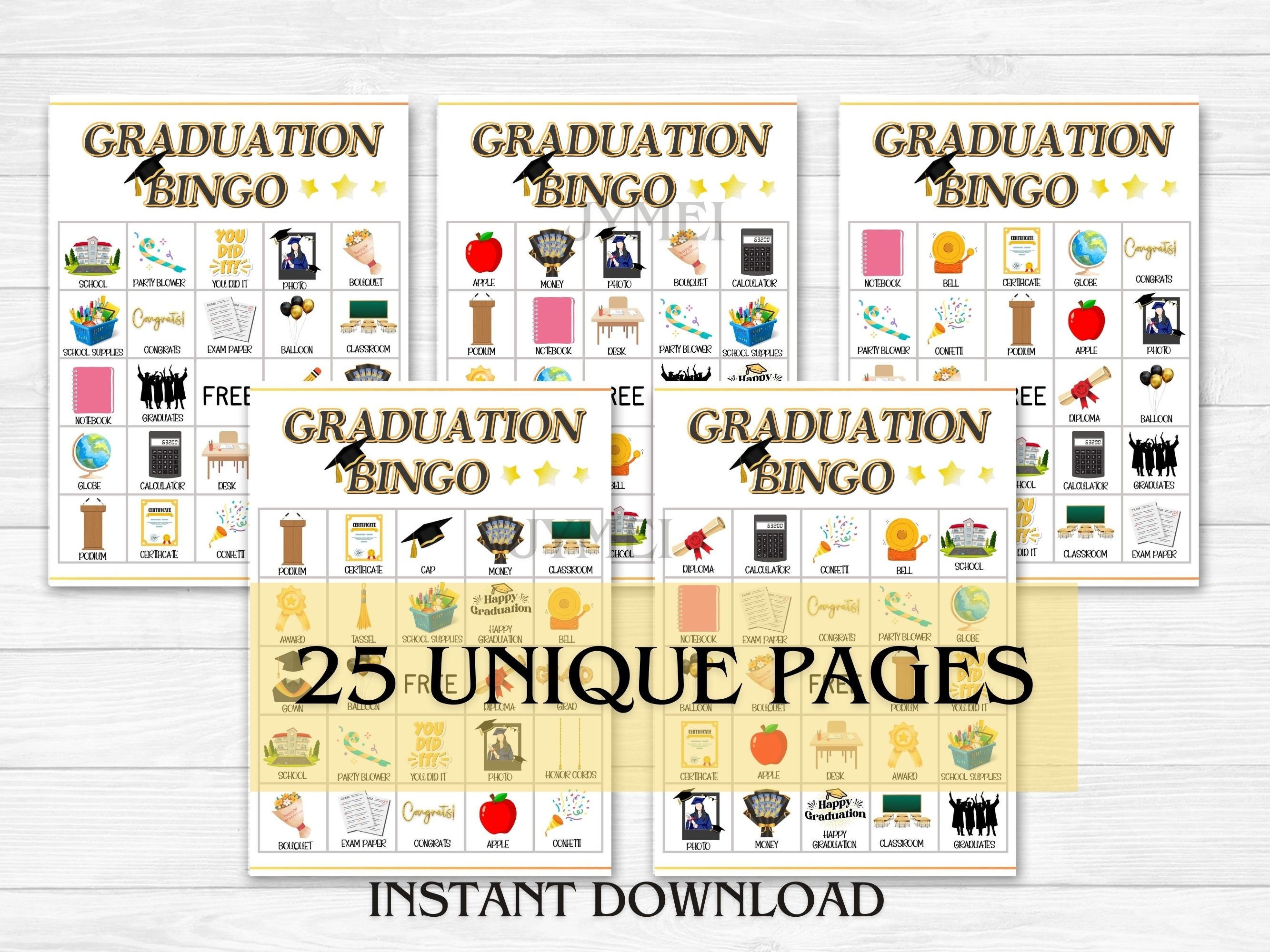 Graduation Bingo Game, Graduation Activity for Kids, Printable Bingo ...