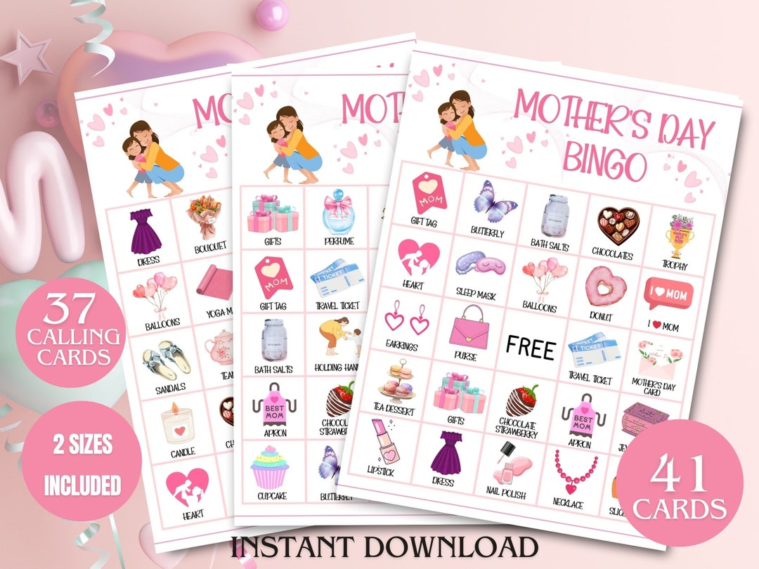 Mothers Day Bingo, Kid's Mothers Day Activity, Printable Bingo for ...