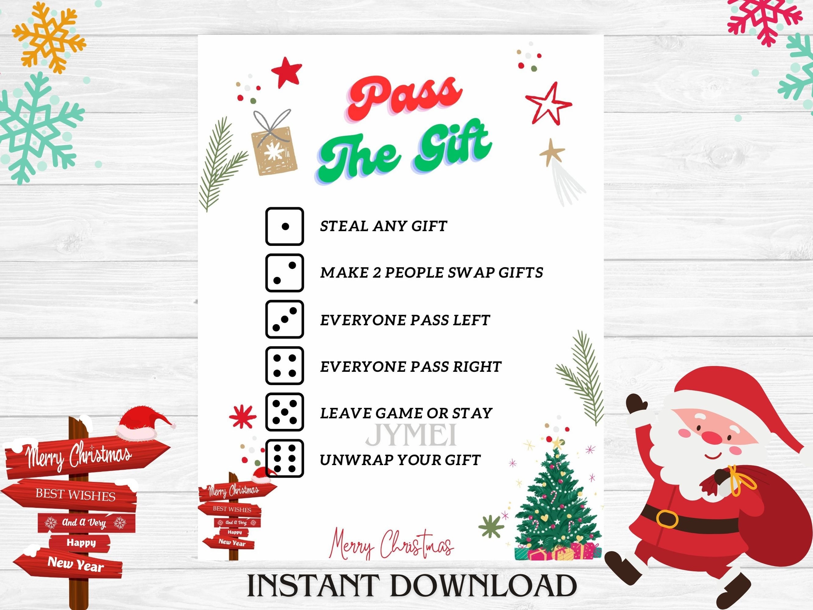 Left Right Christmas Game, Pass the Present, Printable Christmas Party ...
