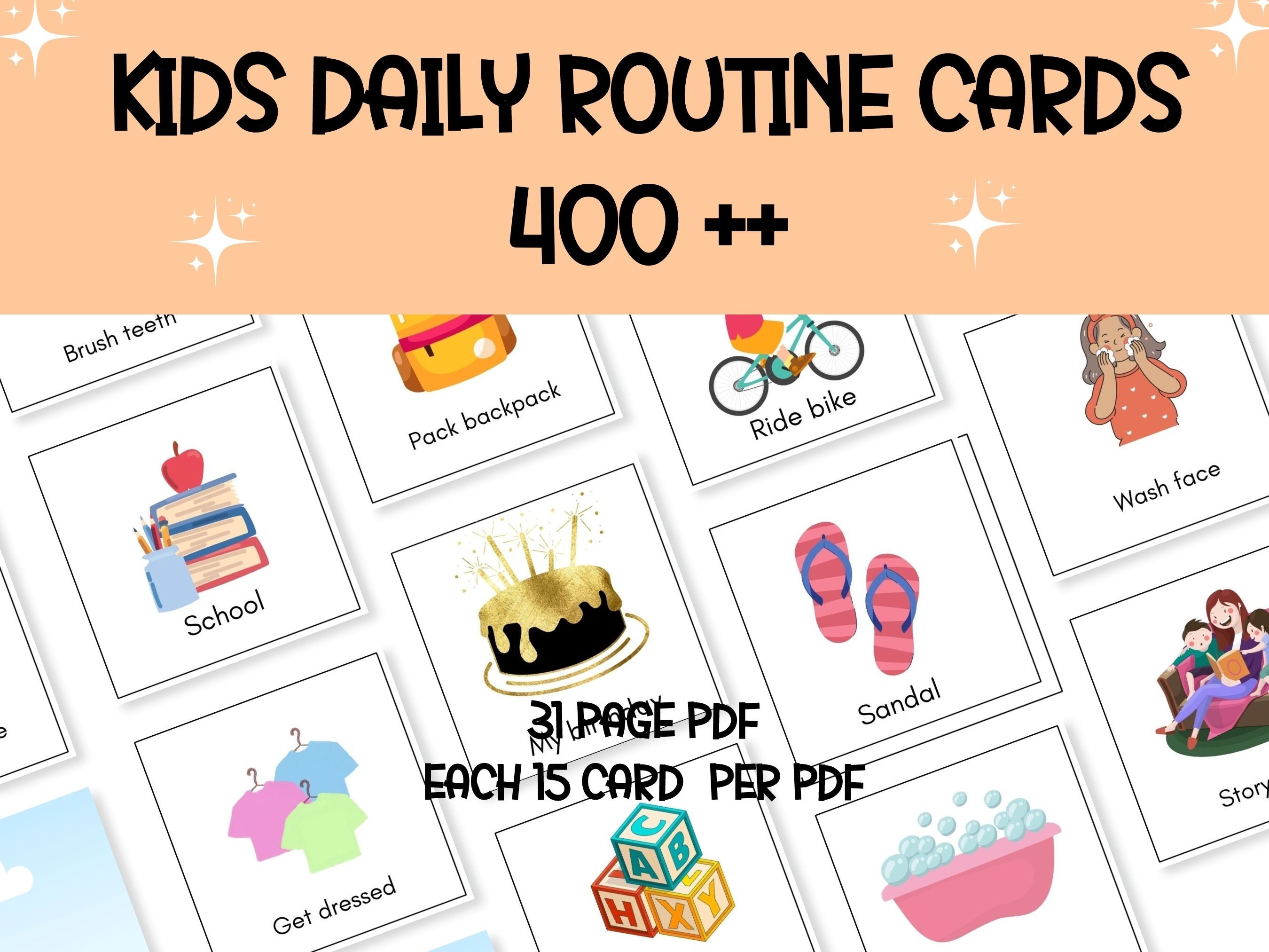 Kids Daily Routine Chat Chore Chat for Kids Daily Rhythm - Etsy
