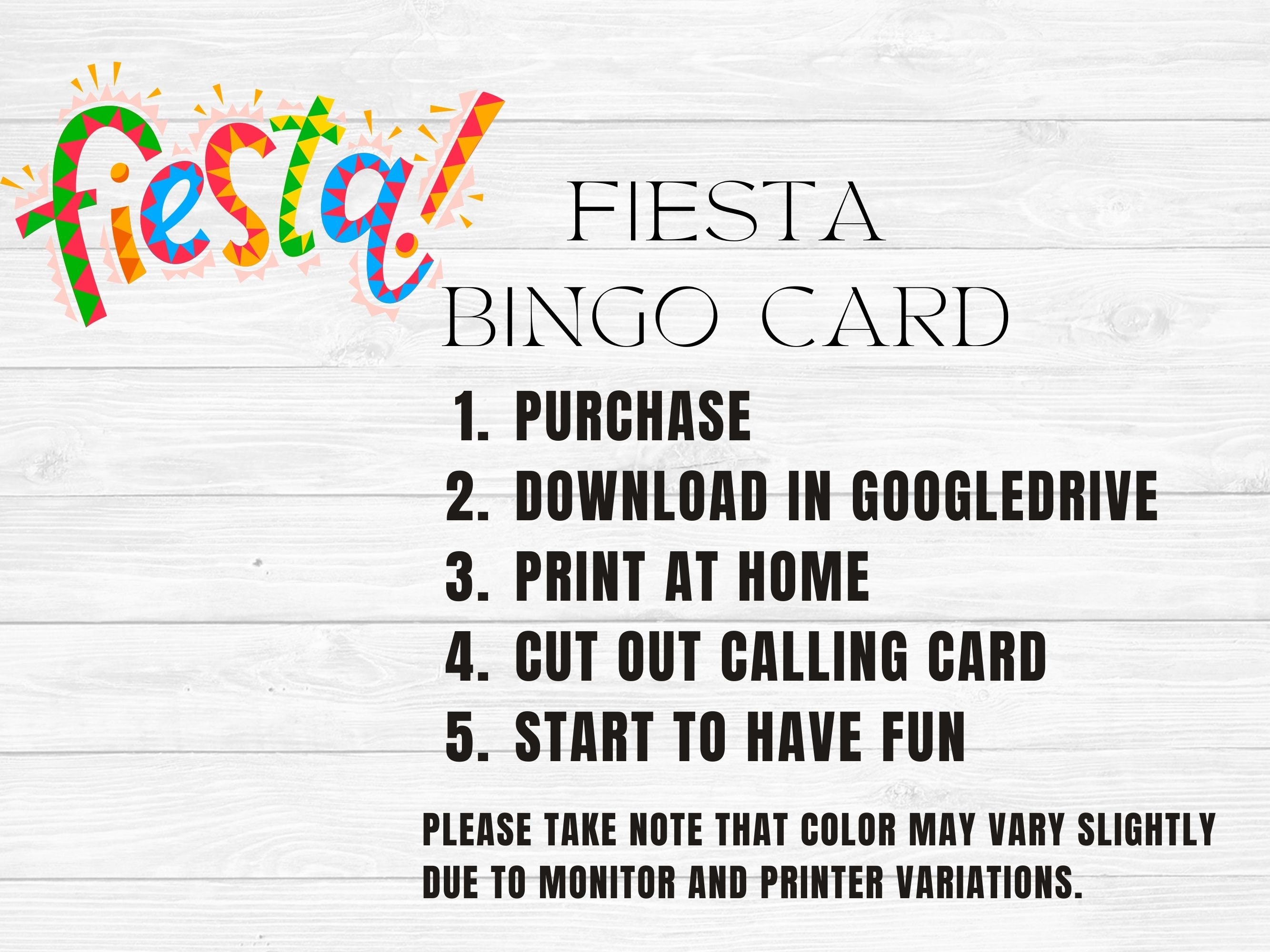 Fiesta Bingo Printable Bingo Games for Kids Cinco De Mayo Festival ...