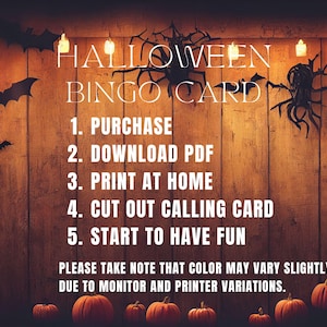 Halloween Bingo Game, Kids Halloween Party Game, Halloween Activity for ...