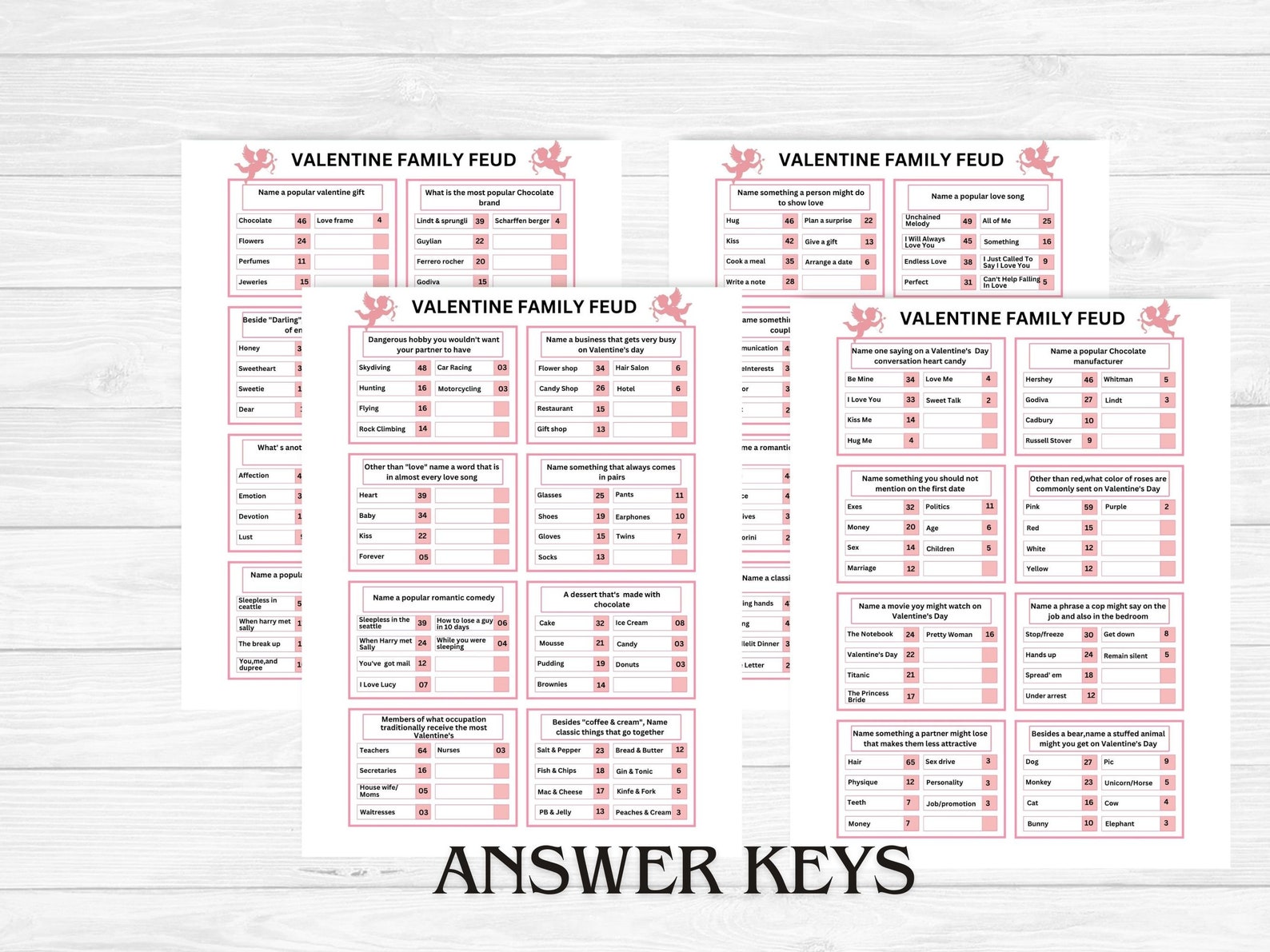 Valentine Family Feud, Valentine's Day Party Game, Valentine Day Trivia ...