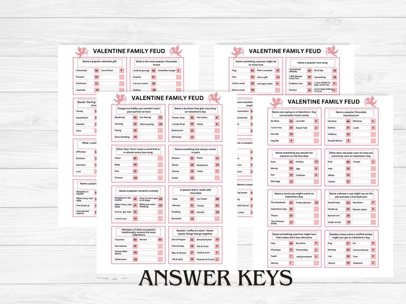 Valentine Family Feud, Valentine's Day Party Game, Valentine Day Trivia ...
