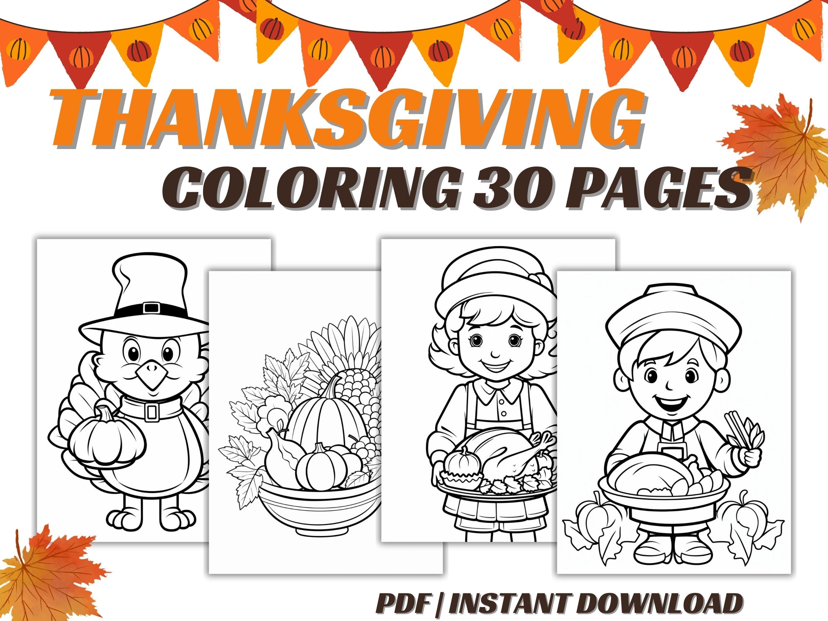 Thanksgiving Coloring Page for Kids 30 Pages Coloring Pages Coloring ...