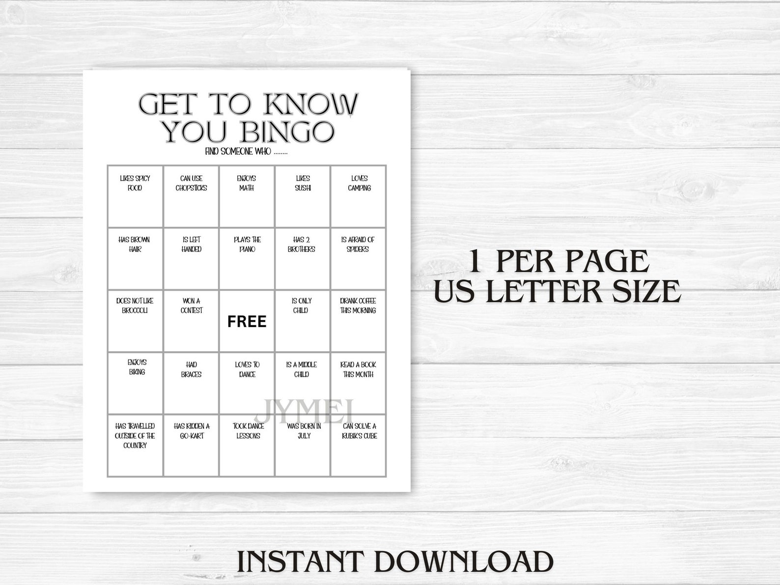 Get to Know You Bingo, Find Someone Bingo Game, Icebreaker Bingo Game ...