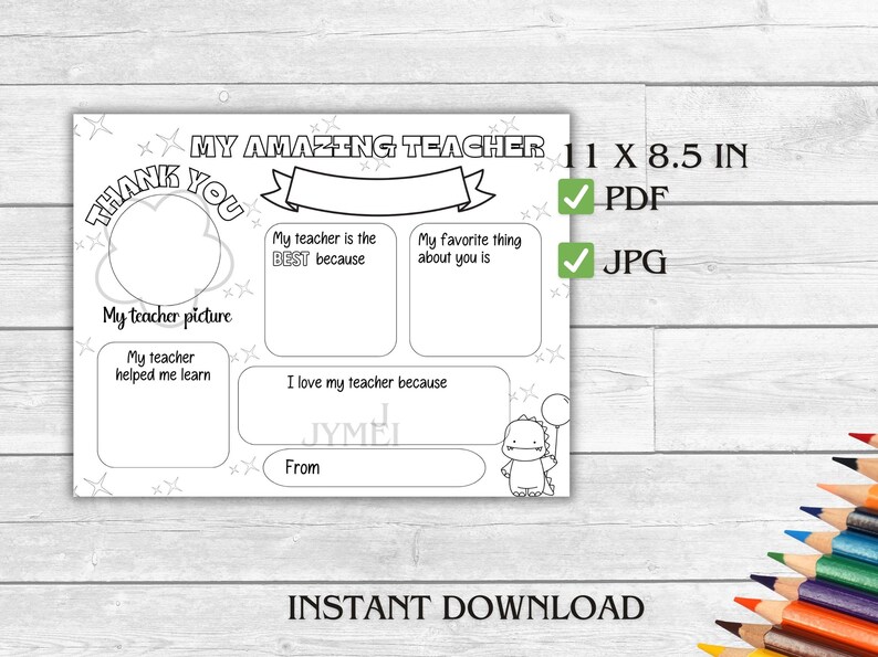 Teacher Appreciation Week Printable, All About My Teacher Gift Kids ...