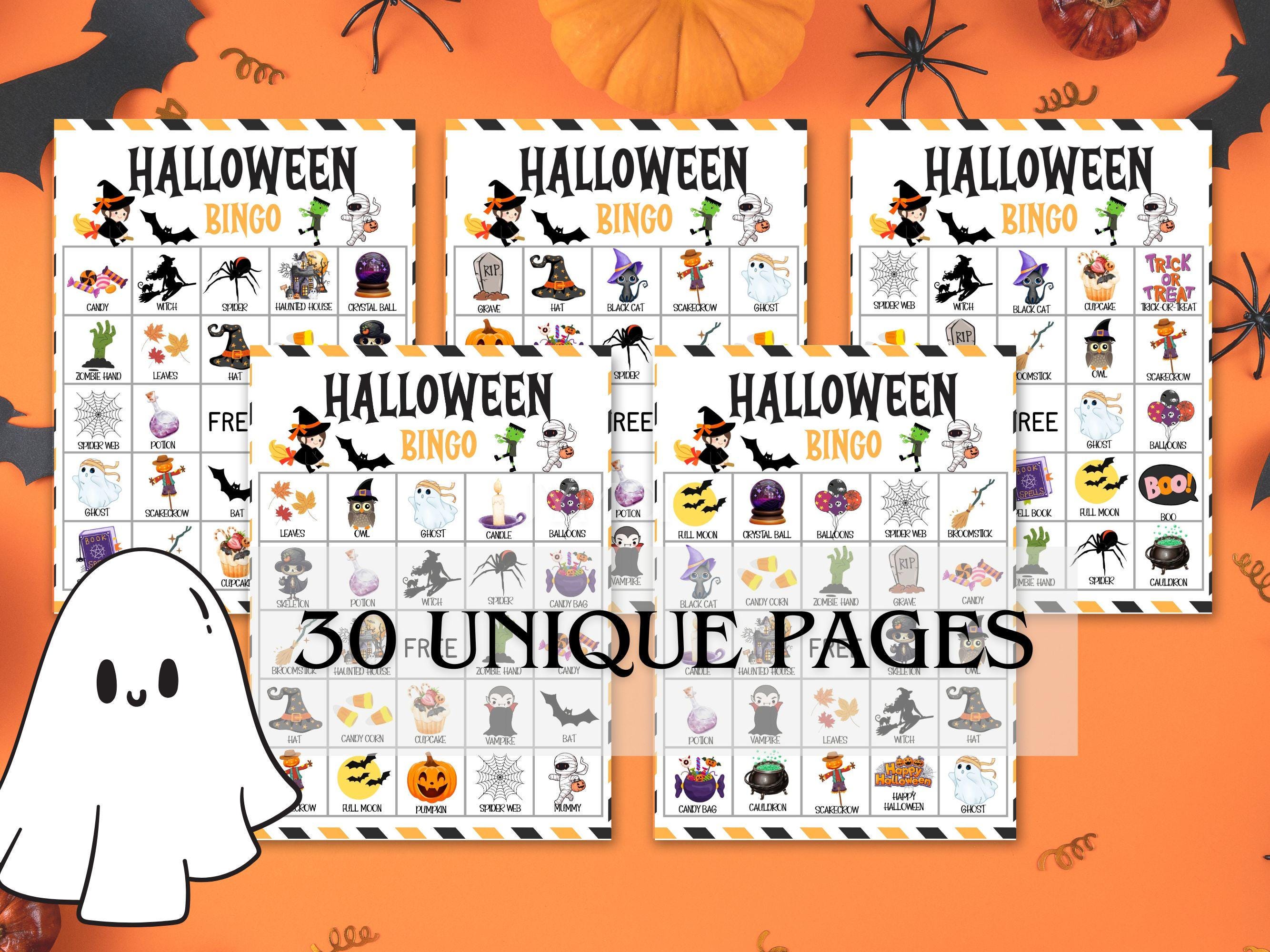 Halloween Bingo Cards for Kids, Halloween Activity, Family Bingo ...