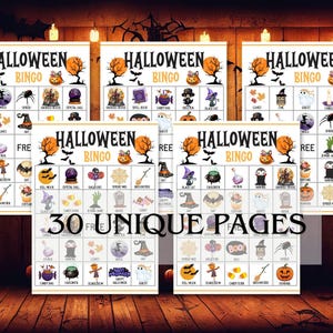 Halloween Bingo Game, Kids Halloween Party Game, Halloween Activity for ...