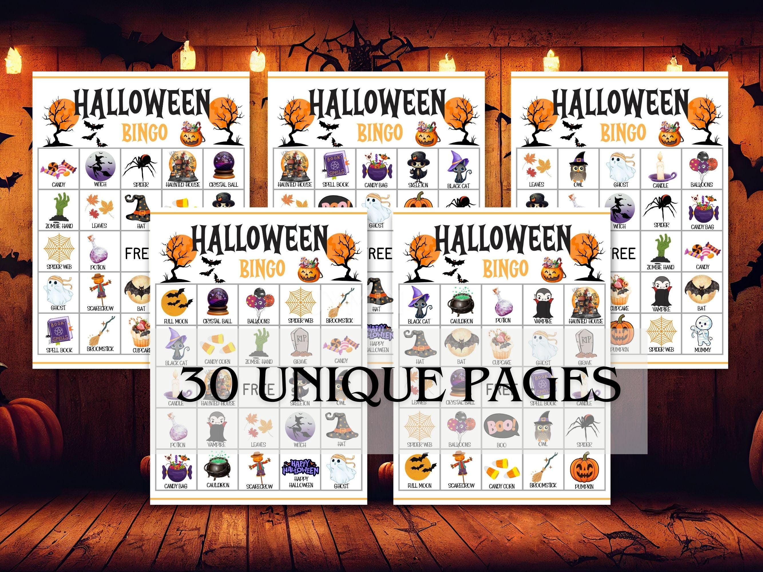 Halloween Bingo Game, Kids Halloween Party Game, Halloween Activity for ...