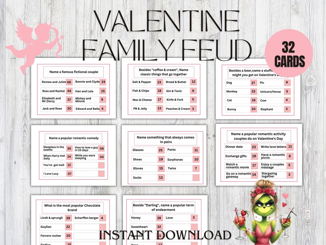 Valentine Family Feud, Valentine's Day Party Game, Valentine Day Trivia ...