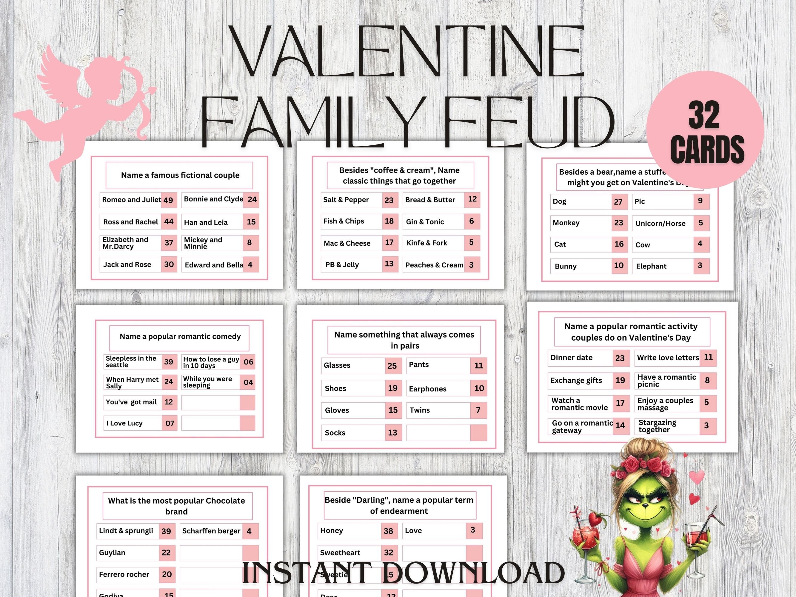 Valentine Family Feud, Valentine's Day Party Game, Valentine Day Trivia ...