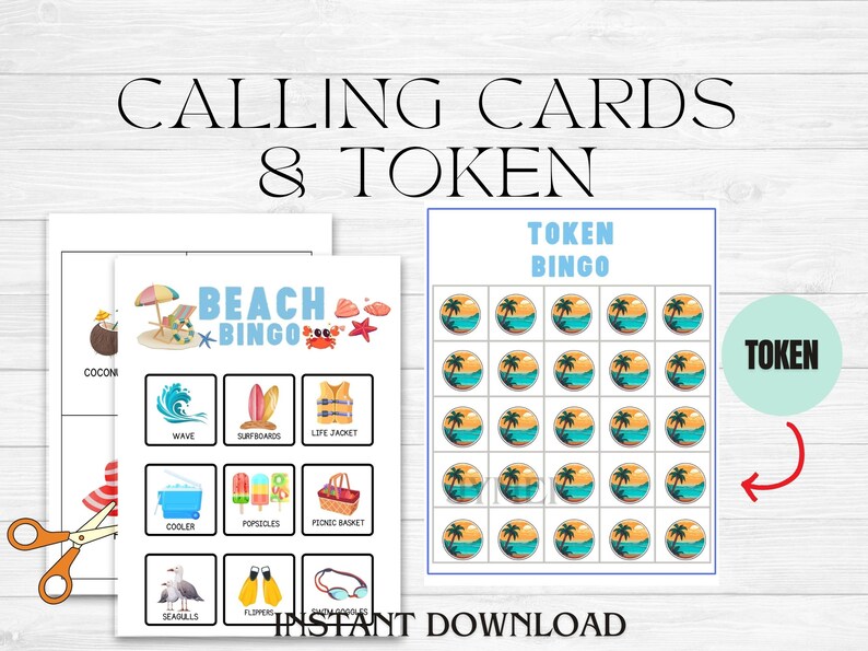 Beach Bingo, Summer Beach Bingo Game, Beach Activity, Fun in the Sun ...