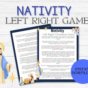 Nativity Story Left Right Game, Pass the Prize, Left Right Christmas ...