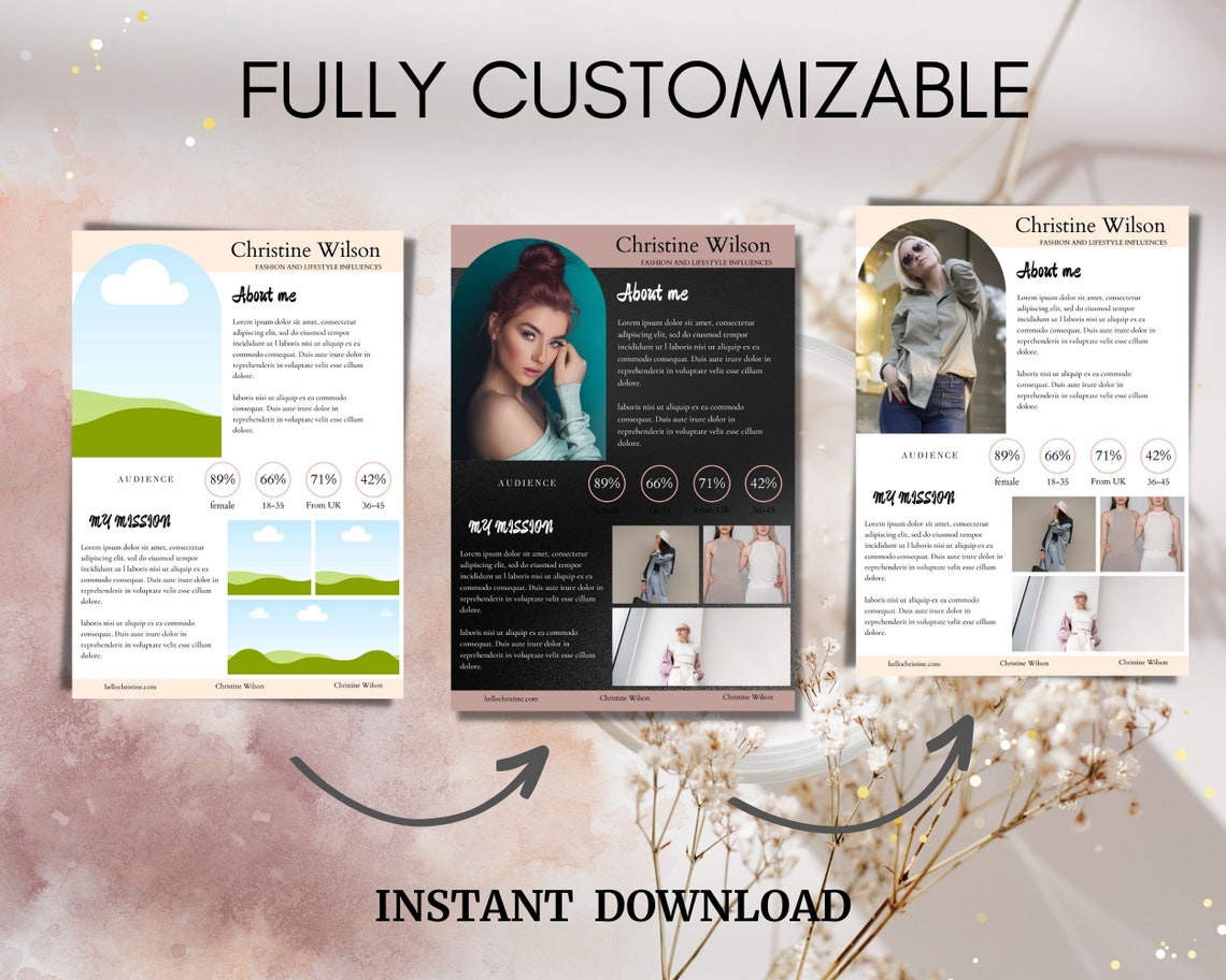 Modern and Simple Media Kit Template | Influencer Media Kit | Media Kit ...
