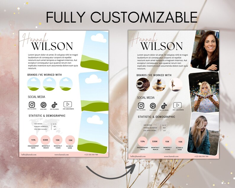 Editable Media Kit Template Influencer Media Kit Social Media Branding ...