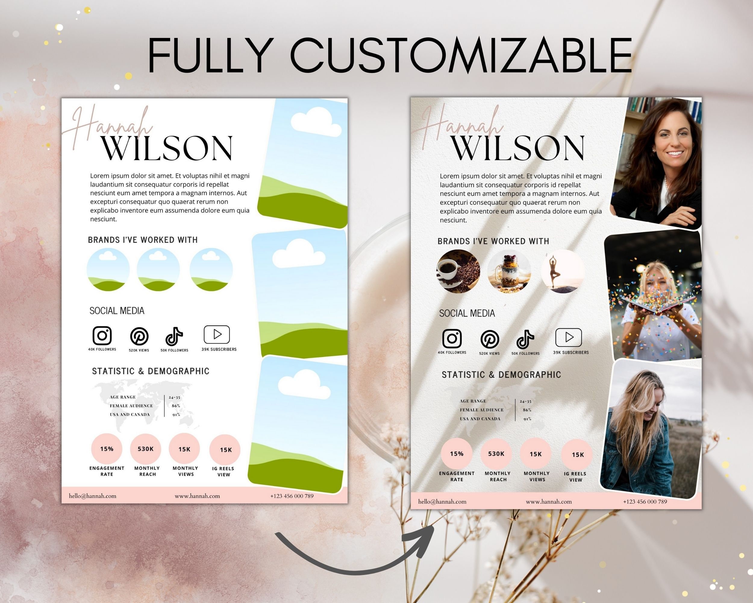 Editable Media Kit Template Influencer Media Kit Social Media Branding ...