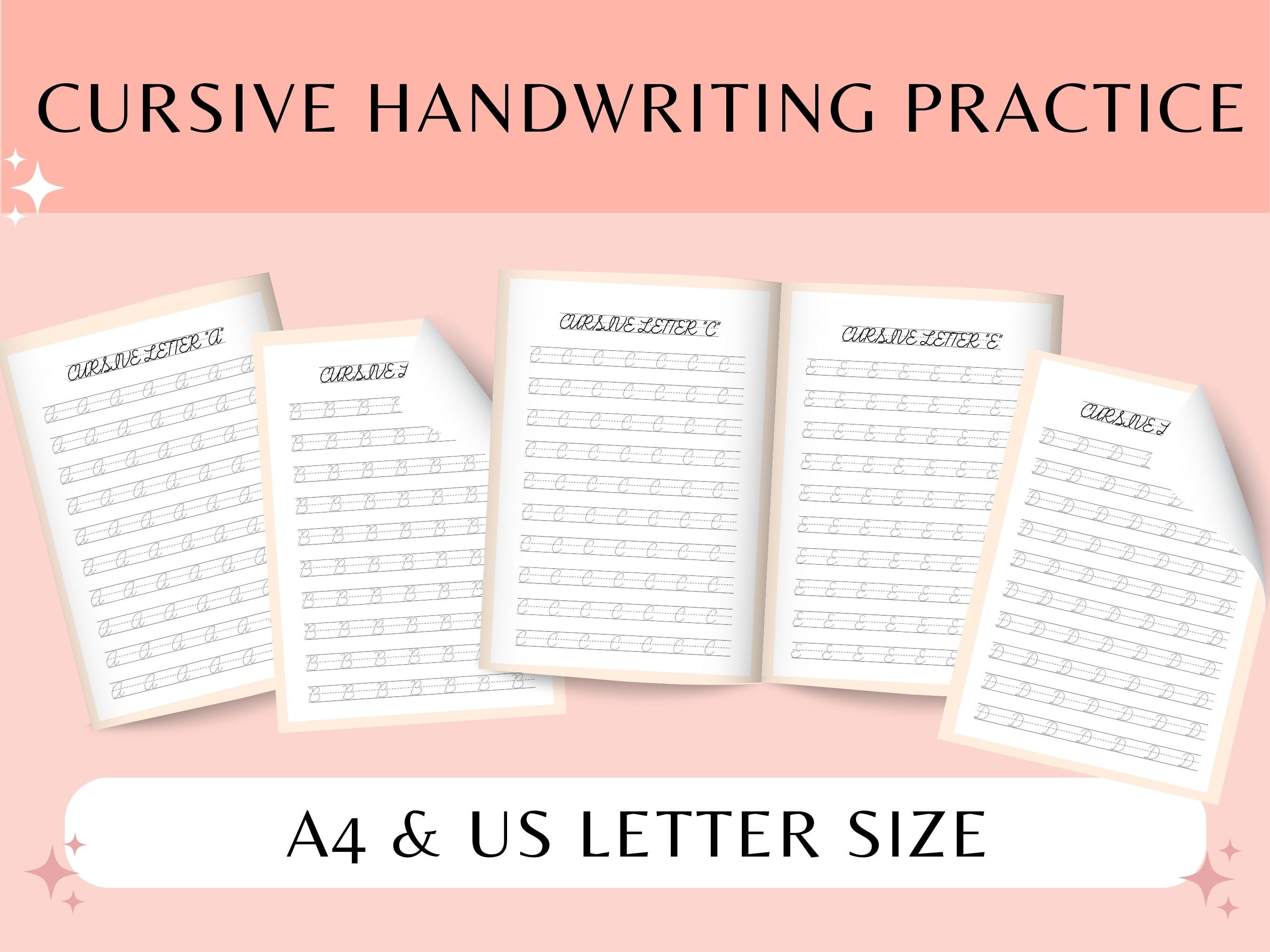 52 Printable Cursive Handwriting Practice Sheets | Neat Handwriting ...