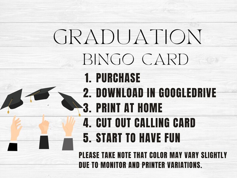 Graduation Bingo Game, Graduation Activity for Kids, Printable Bingo ...