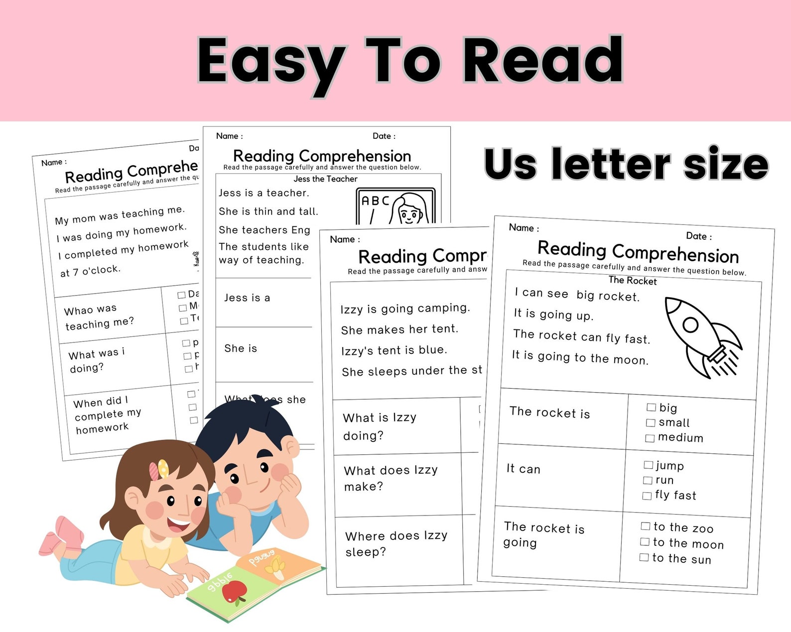Kindergarten Reading Comprehension Worksheet | First Grade | Worksheet ...