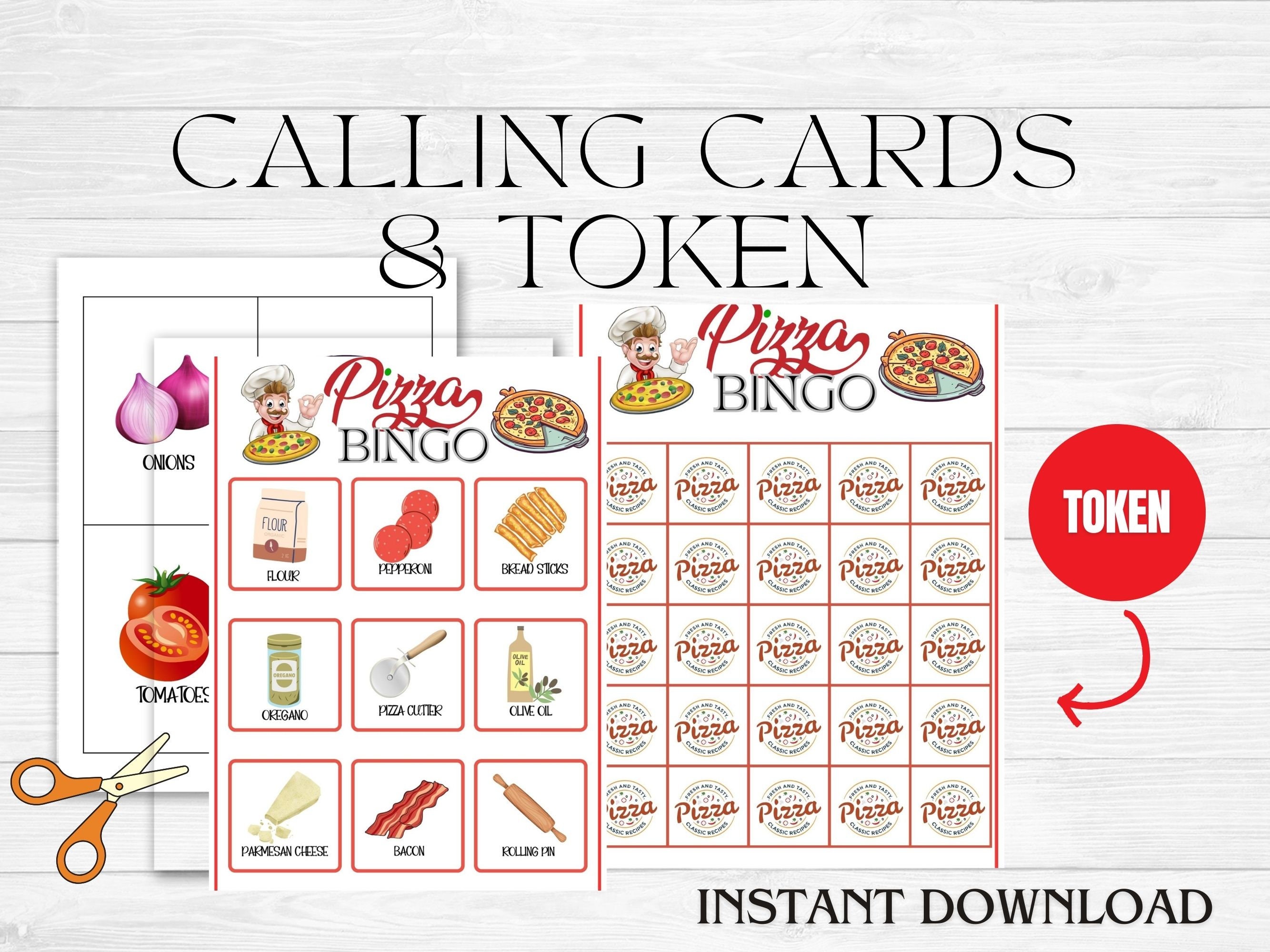 Pizza Bingo, Pizza Bingo Party Game, Pizza Photobooth, Pizza Activity ...