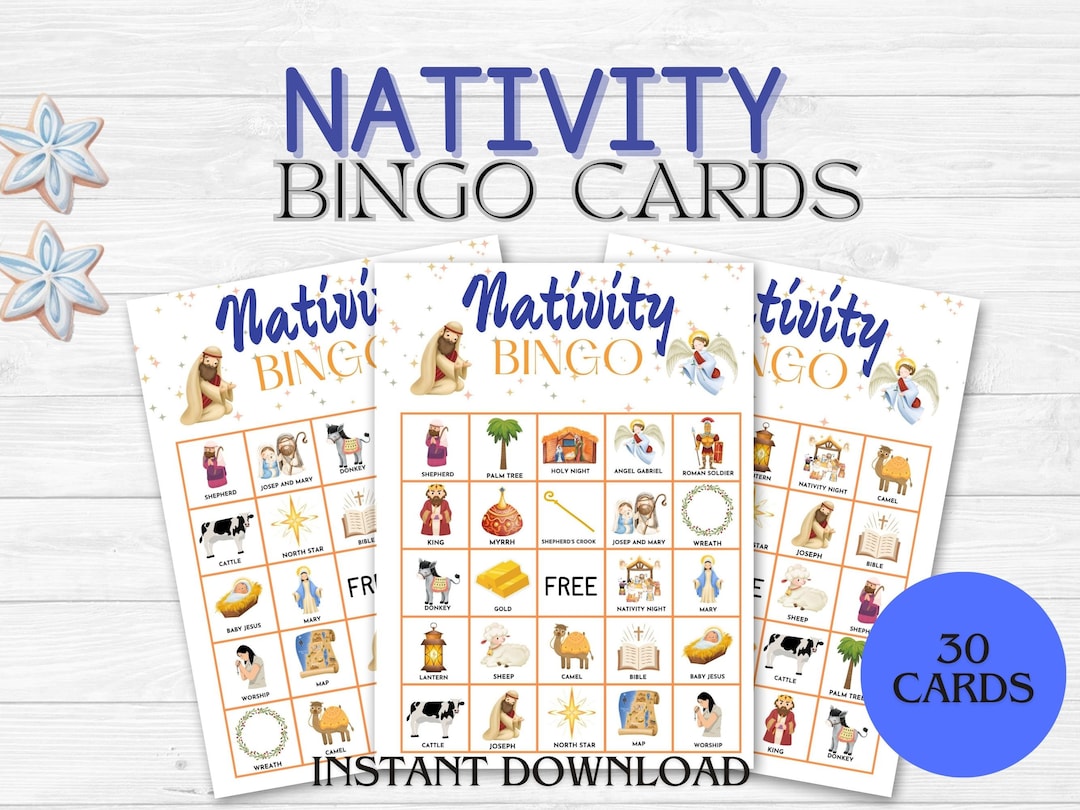 Nativity Bingo Game, Bingo Nativity, Baby Jesus Bingo, Christmas Bingo ...