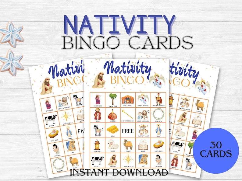 Nativity Bingo Game, Bingo Nativity, Baby Jesus Bingo, Christmas Bingo ...