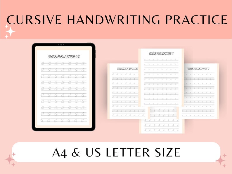 52 Printable Cursive Handwriting Practice Sheets | Neat Handwriting ...