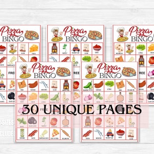 Pizza Bingo, Pizza Bingo Party Game, Pizza Photobooth, Pizza Activity ...