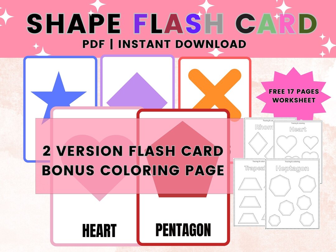 Printable Shape Flash Card | Toddler Education Material | Flash Card ...