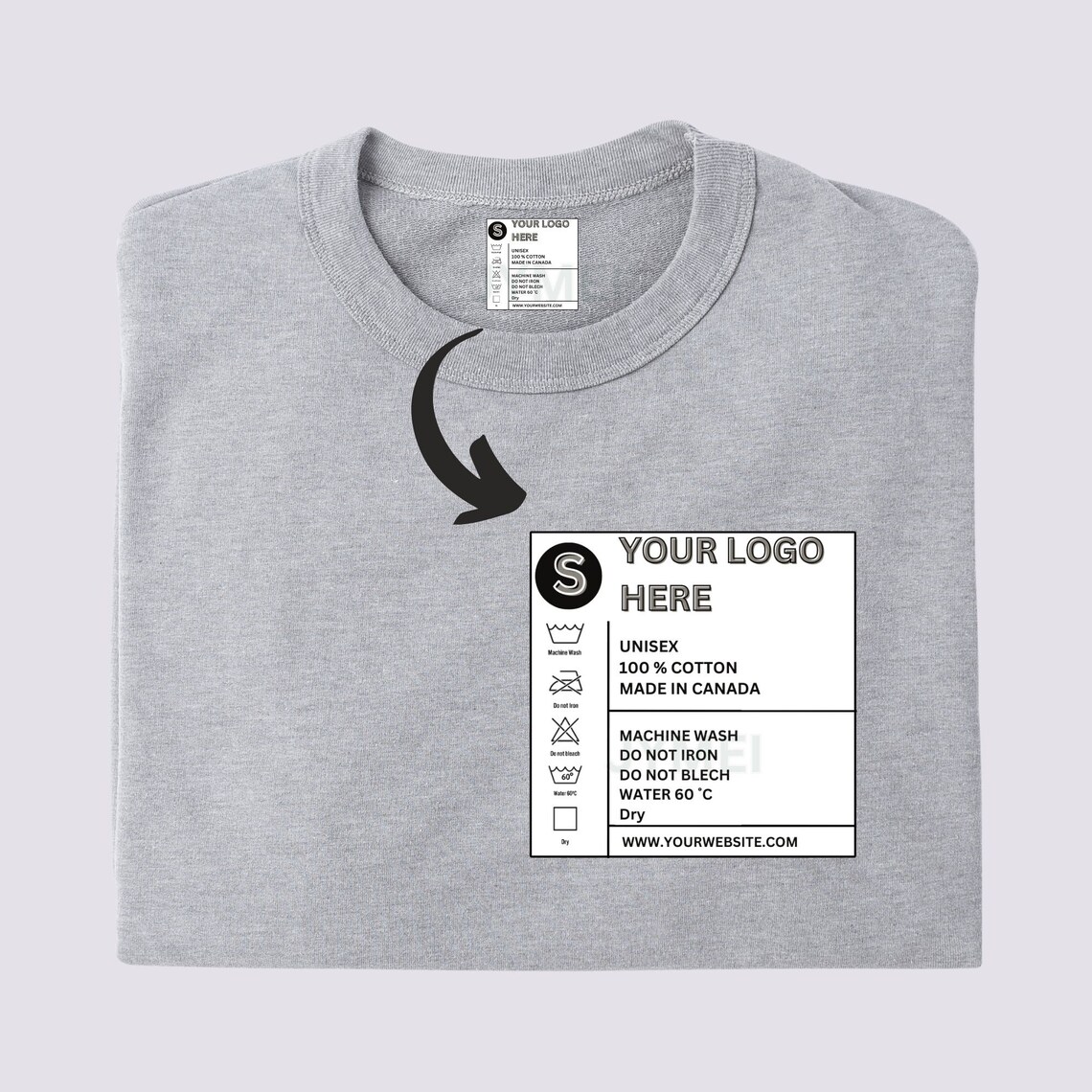 Editable Clothing Tag | Neck Label Template | Custom T-shirt Neck Label ...