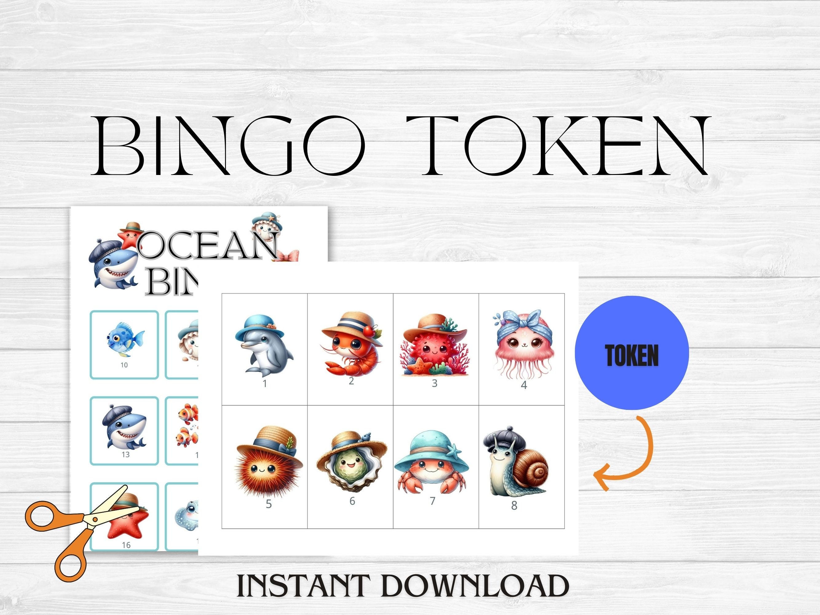 Ocean Bingo , Under the Sea Bingo Card, Kid's Printable Game, Ocean ...
