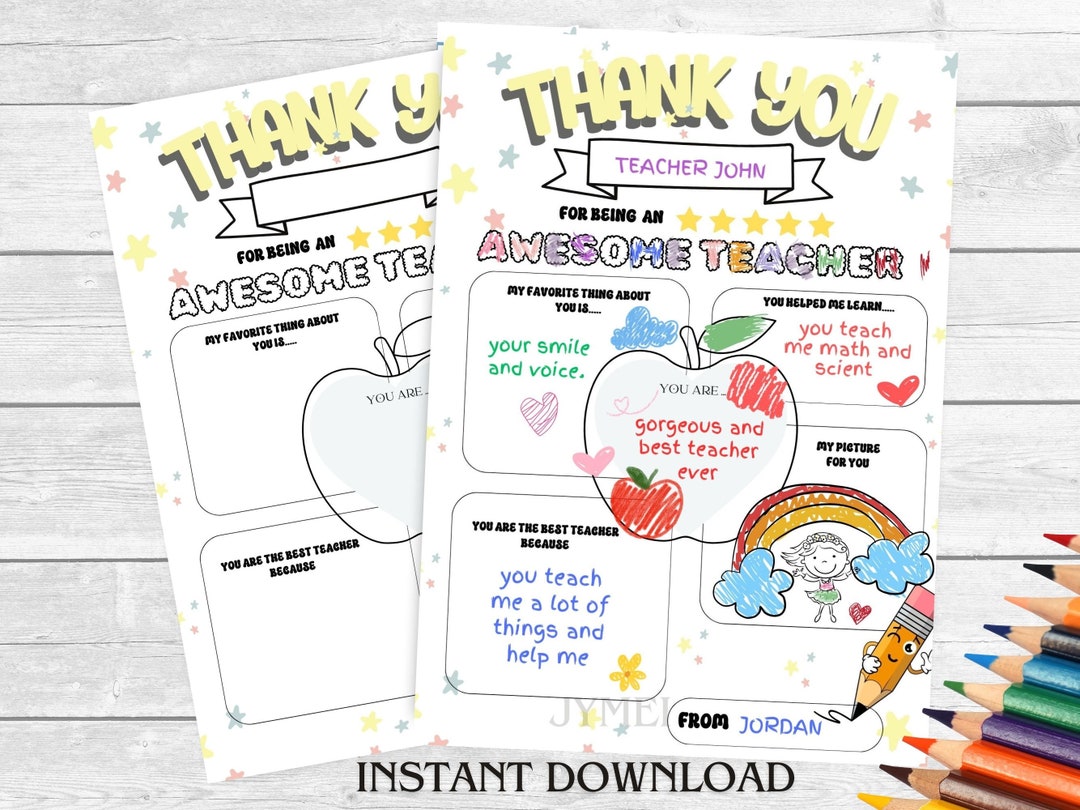 Teacher Appreciation Gift Card Thank You Teacher Coloring Page Kids ...