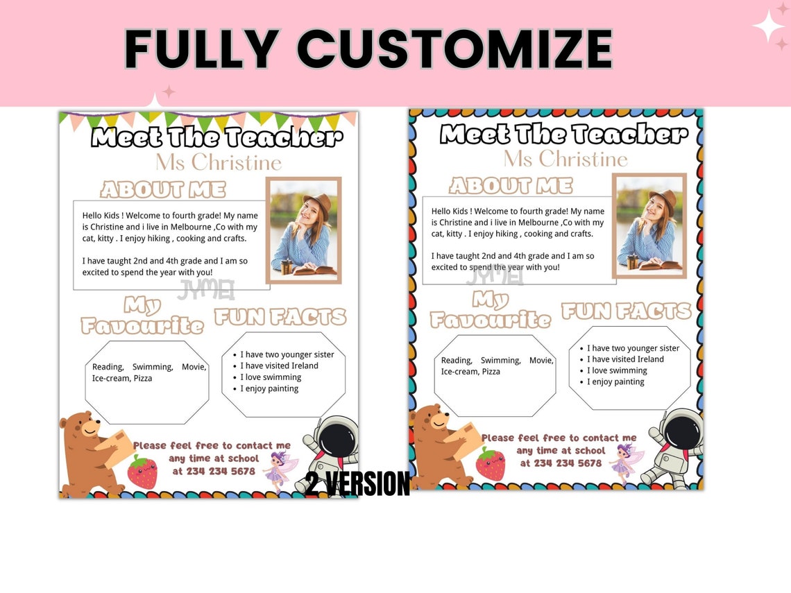 Meet the Teacher Template | Editable Back to School Teacher Template ...