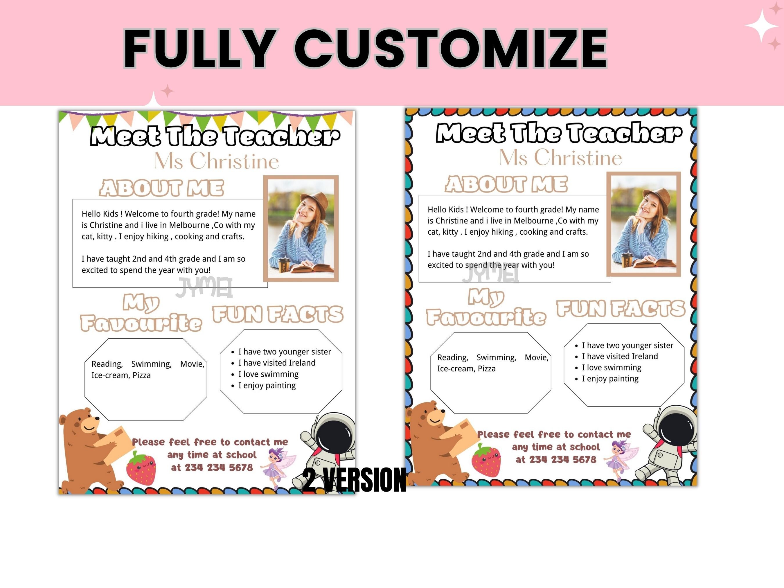 Meet the Teacher Template | Editable Back to School Teacher Template ...