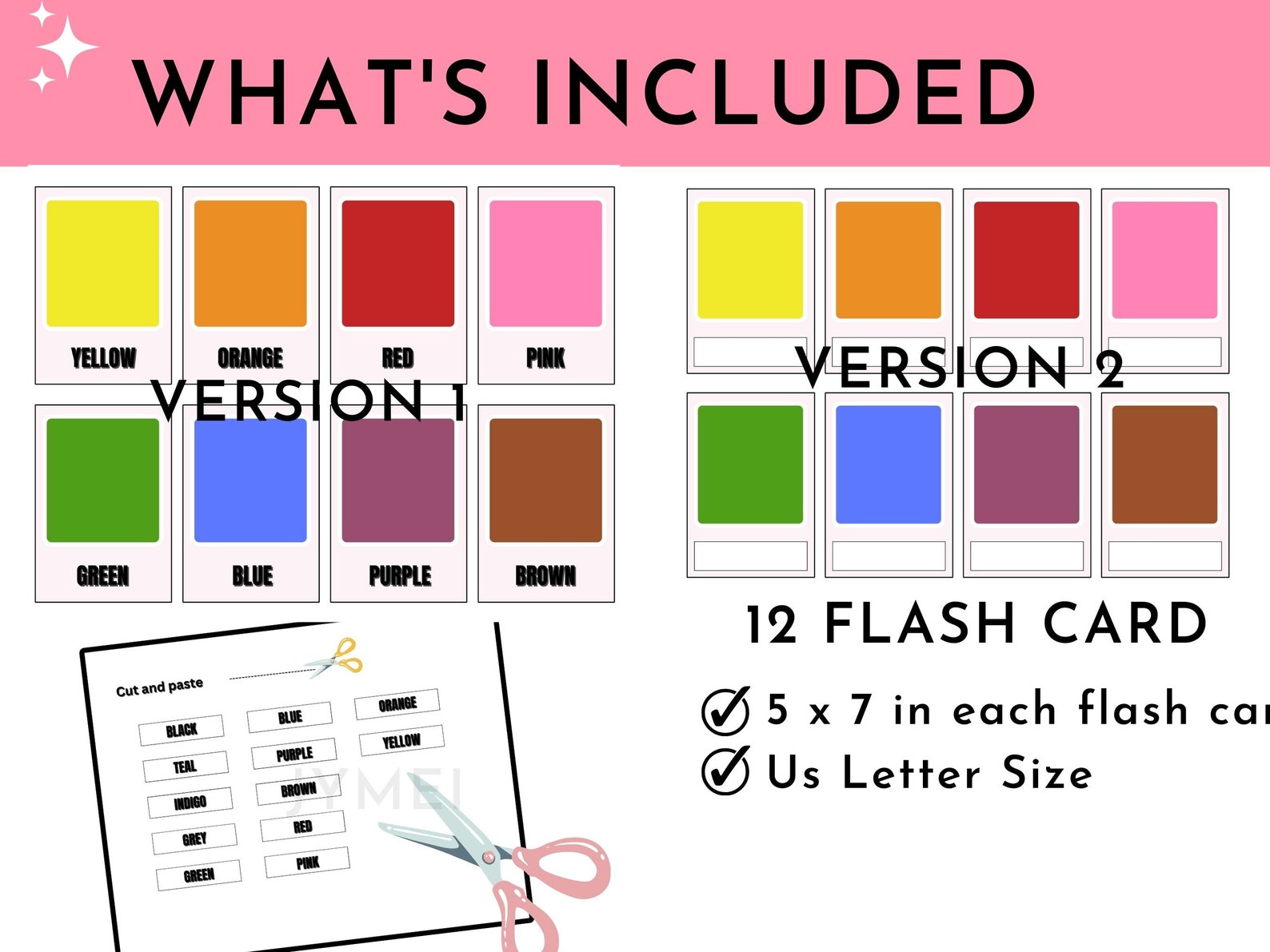Printable Color Flash Card for Kids Children Learning Color Material ...