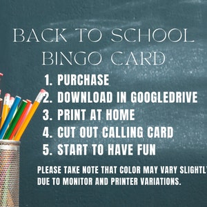 Back to School Bingo Card, Welcome Back Bingo, Back to School Activity ...