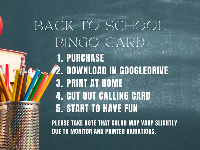 Back to School Bingo Card, Welcome Back Bingo, Back to School Activity ...