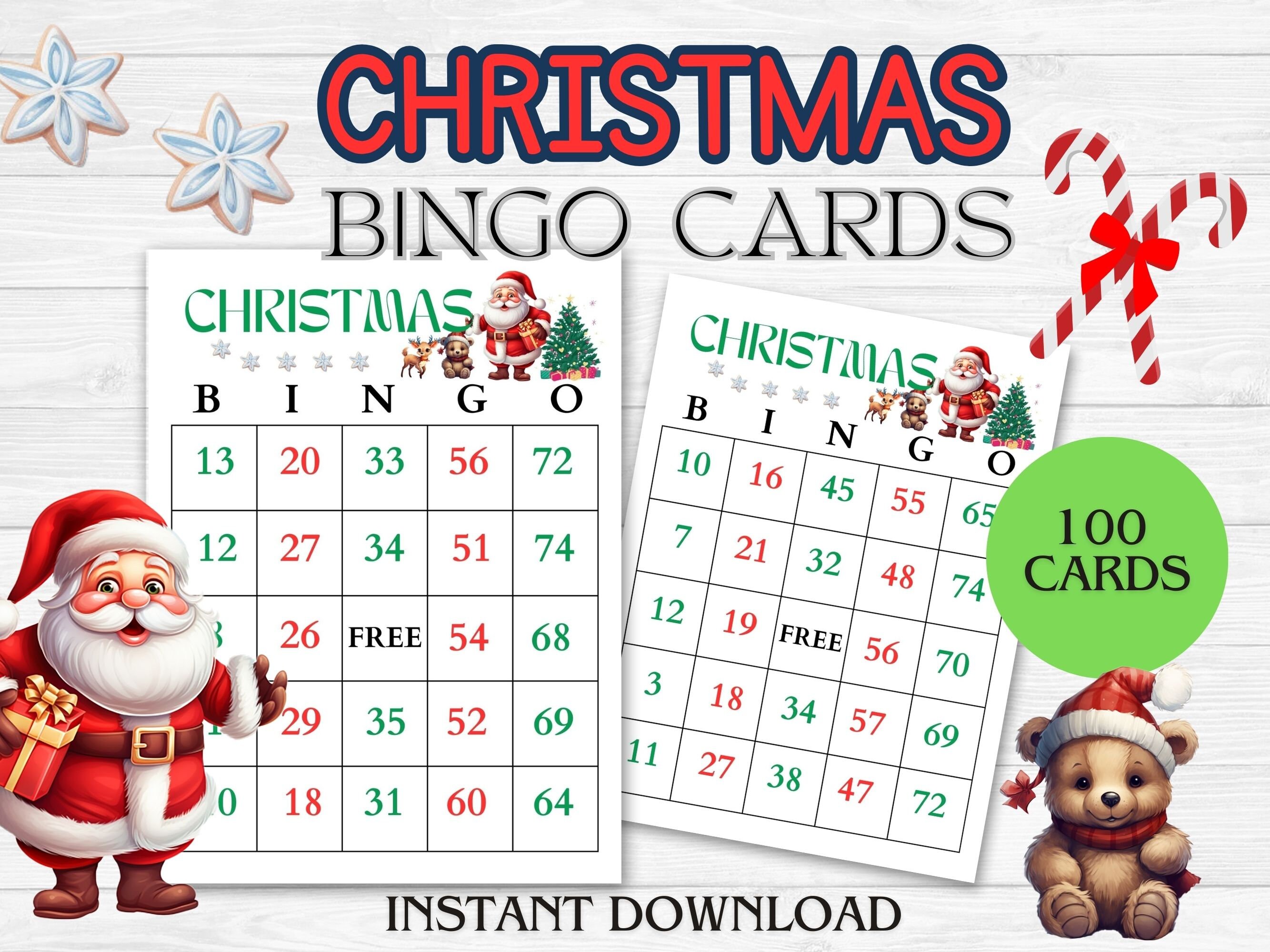 Christmas Bingo Printable Bingo Game Christmas Party Bingo Card Bingo ...