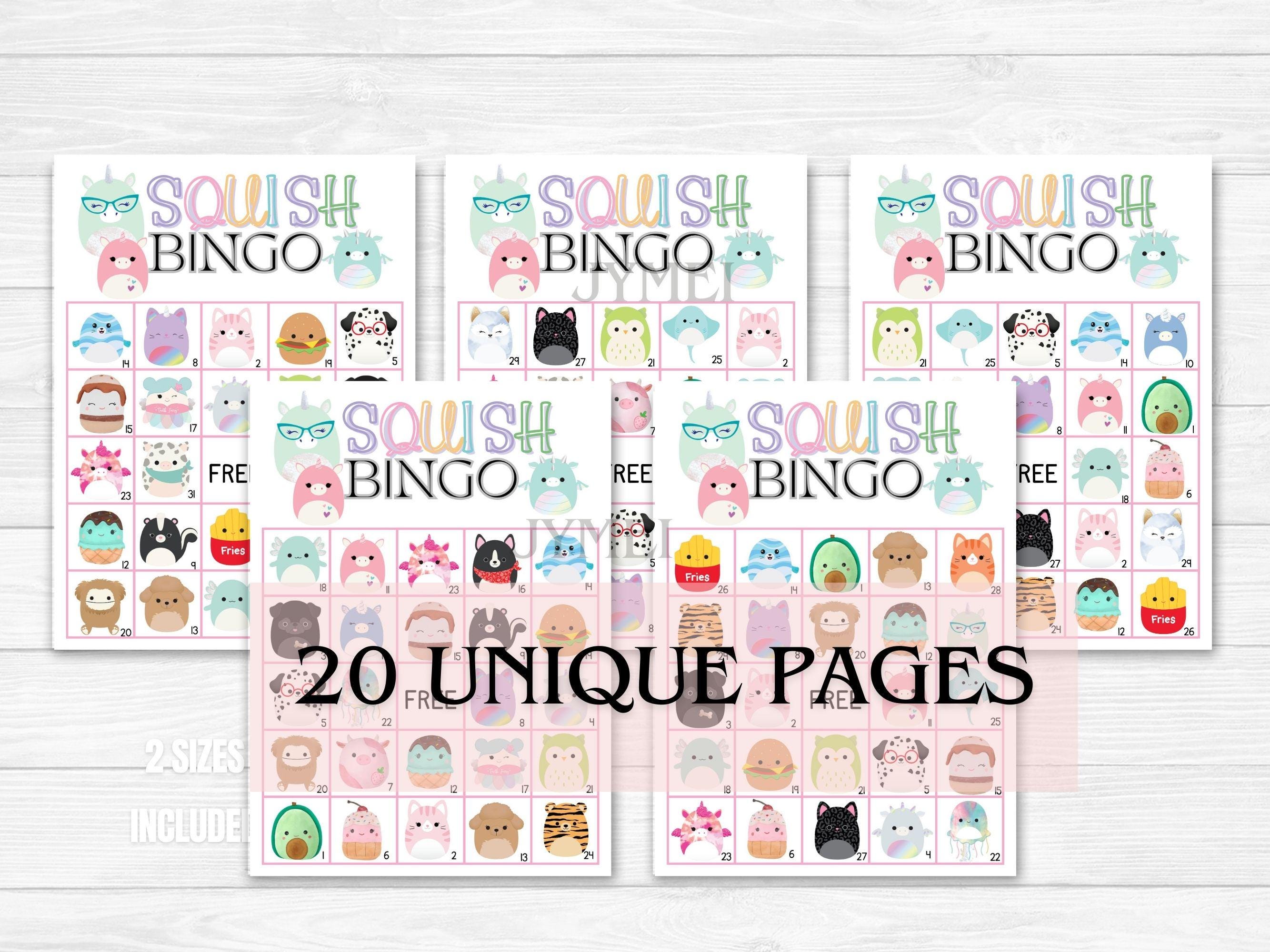 Kids Squish Game, Printable Bingo Game, School Game, Squish Bingo Game ...