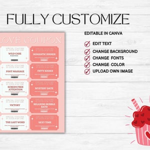 Printable Love Coupon Book for Her & Him, Editable Love Coupon Book ...