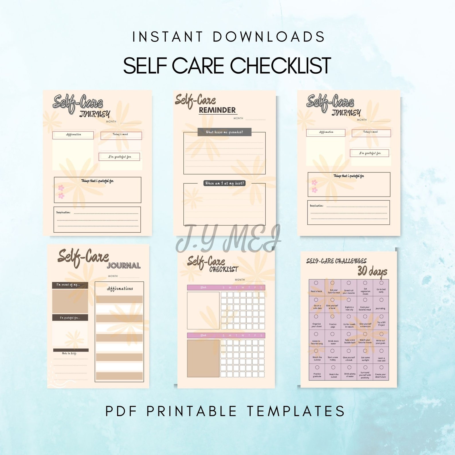 Printable Self Care Checklist ,instant Download Self Care Journal - Etsy