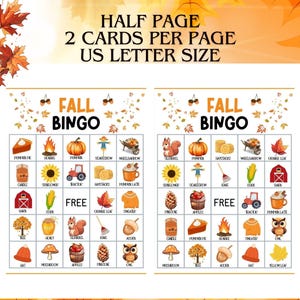 Fall Bingo Game, Autumn Bingo, Autumn Activity for Kids, Kids Autumn ...
