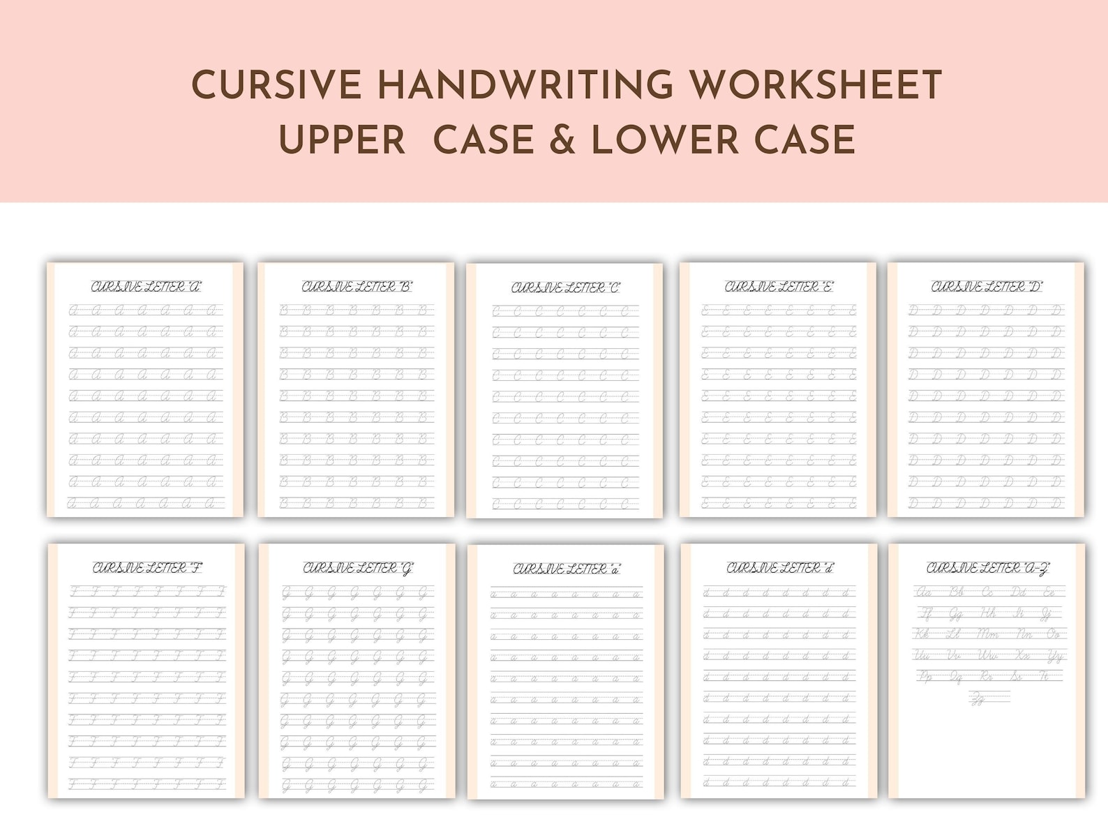 52 Printable Cursive Handwriting Practice Sheets | Neat Handwriting ...