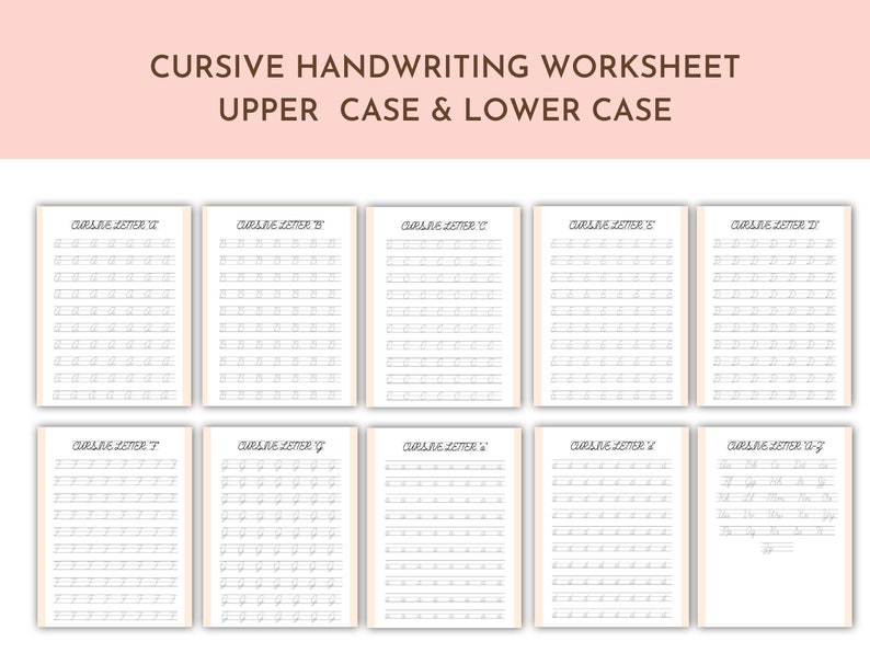 52 Printable Cursive Handwriting Practice Sheets | Neat Handwriting ...