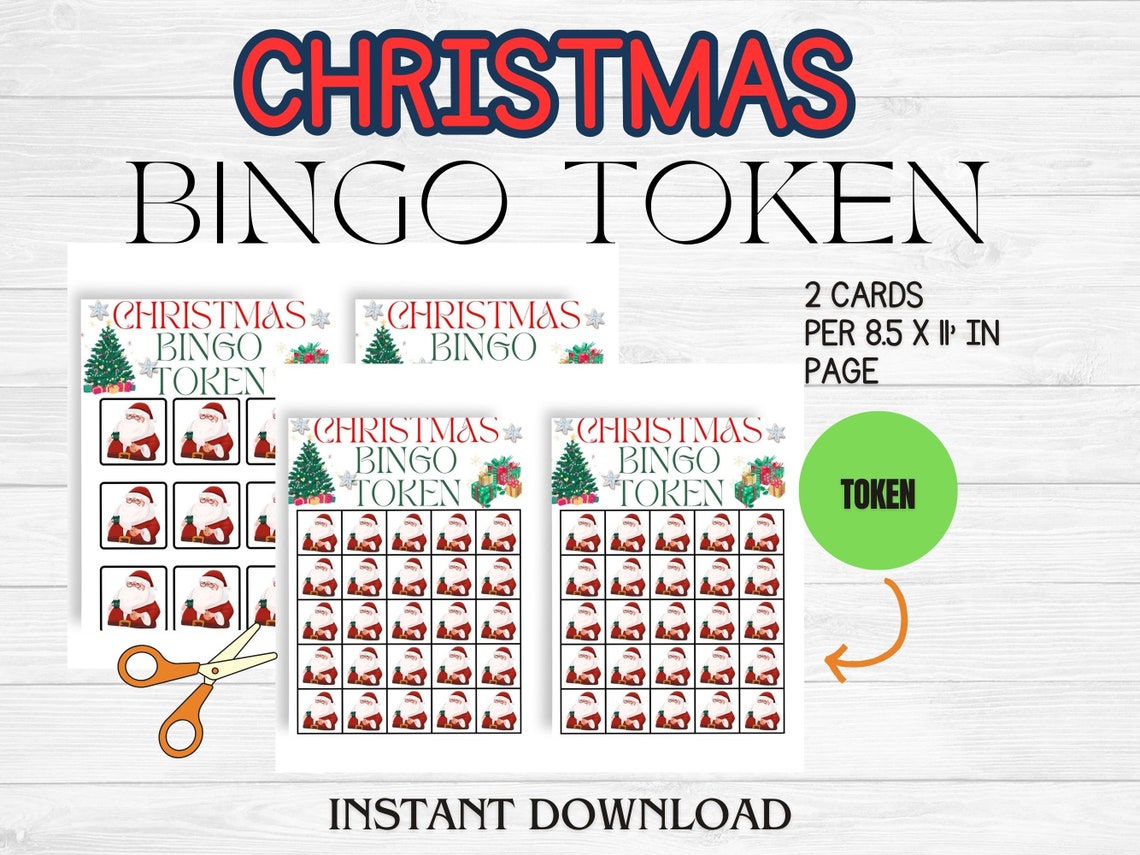 Christmas Bingo Cards Printable Party Game Christmas Activity Cute ...
