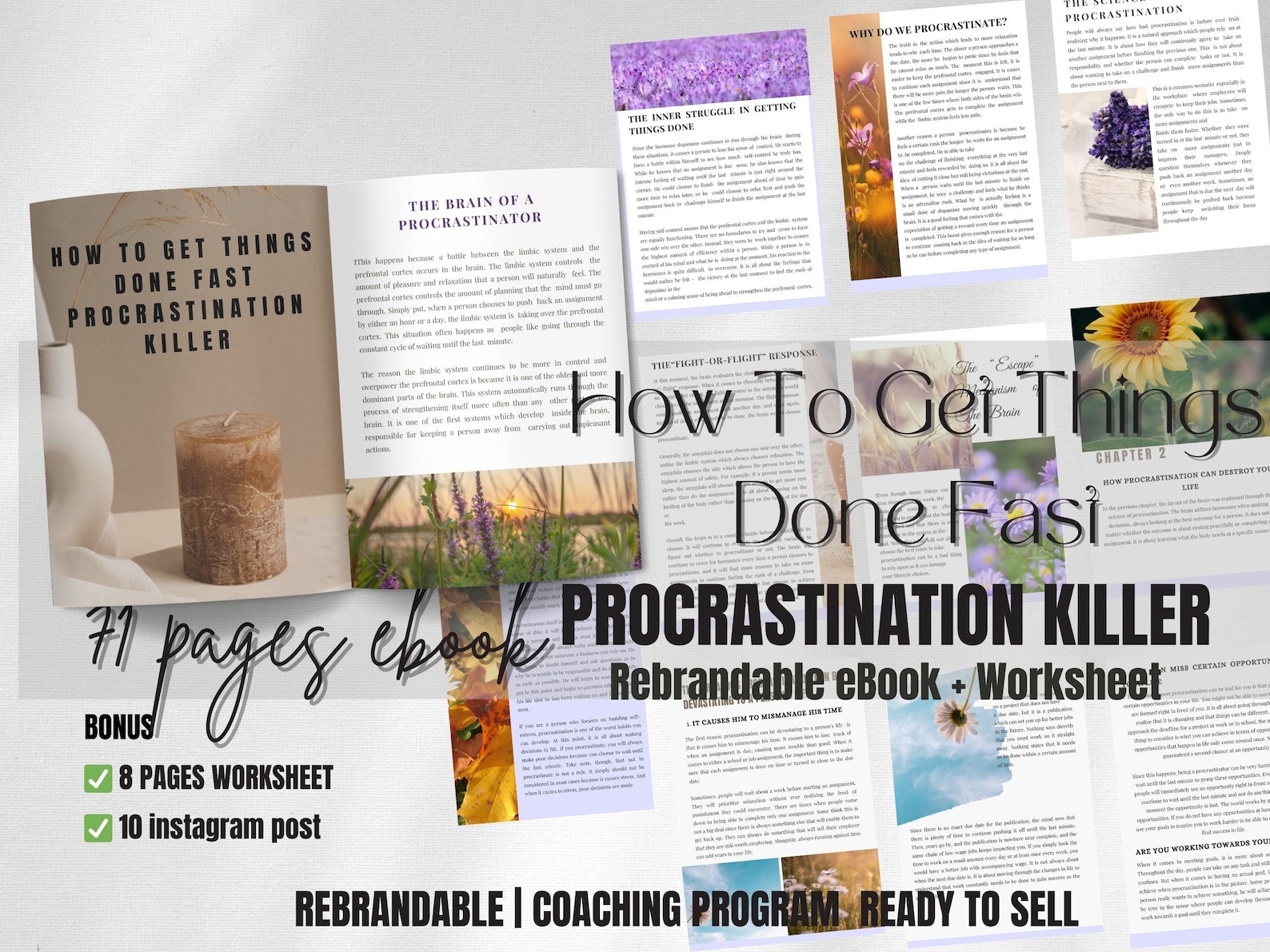 Done for You | Get Things Done Fast, Procrastination Killer | Editable ...