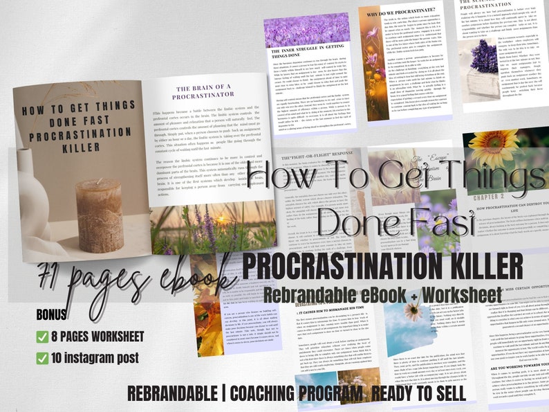 Done for You | Get Things Done Fast, Procrastination Killer | Editable Canva | Life Coaching ...