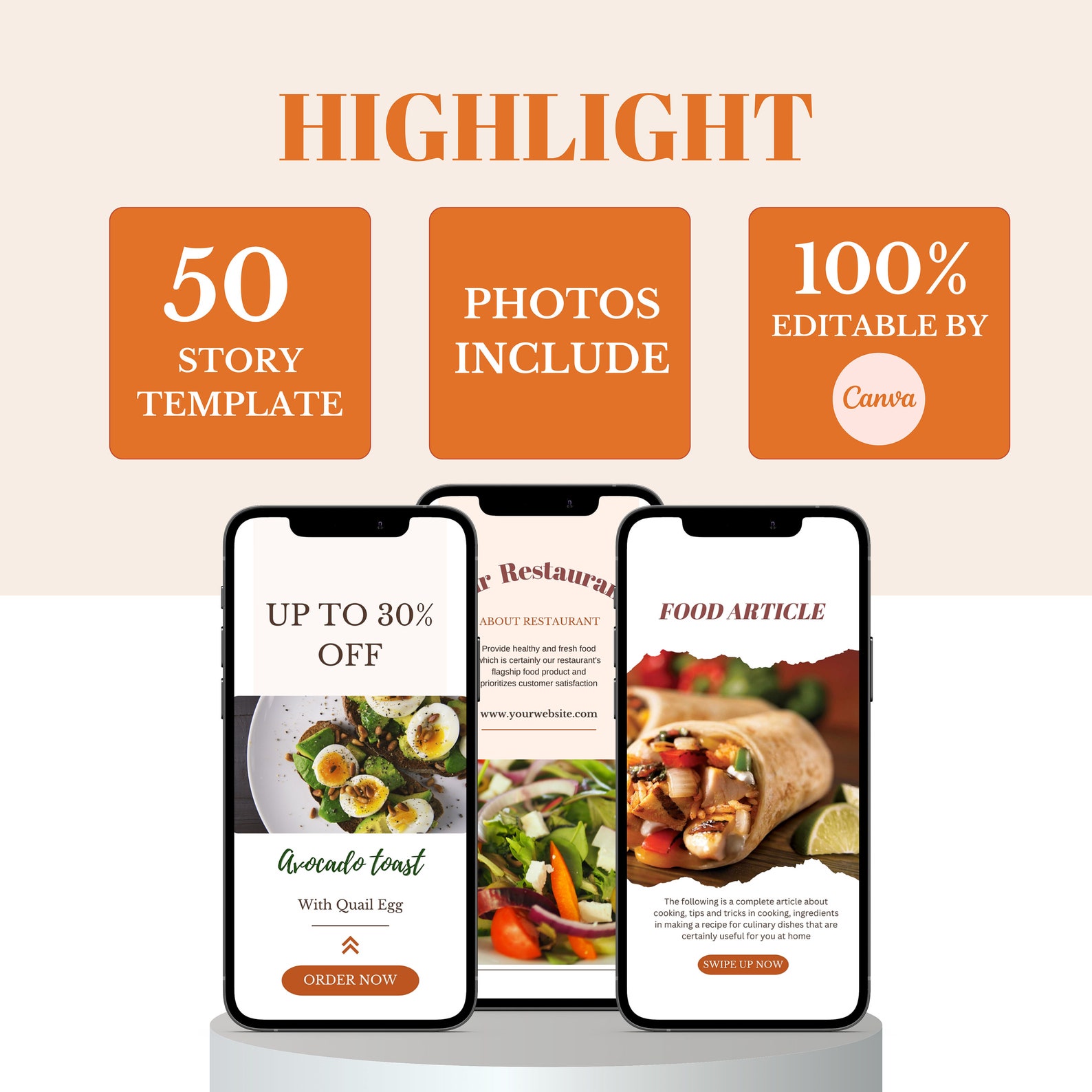 50 Food Instagram Story for Blogger, Food Health Instagram Canva ...
